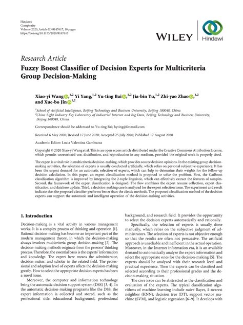 translate fuzzy boost classifier of decision experts for multicriteria