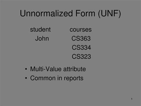 Ppt Unnormalized Form Unf Powerpoint Presentation Free Download