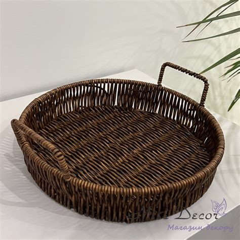 Таця з ротангу кругла велика