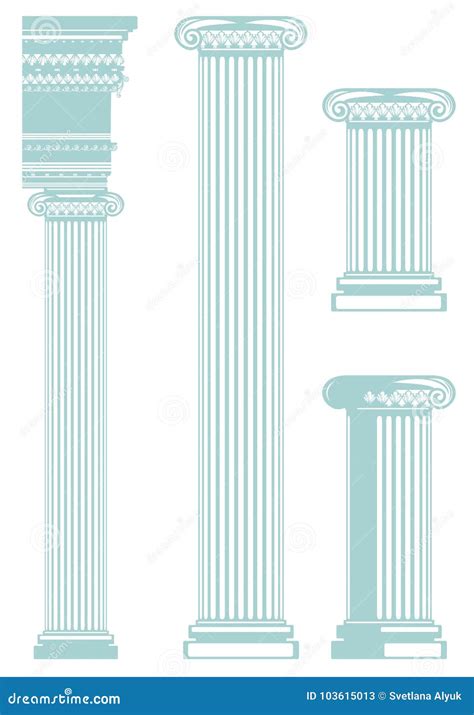 Ionic Order Columns Vector Set Stock Vector Illustration Of Antique Ionic 103615013