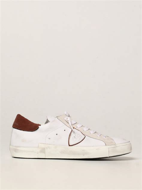 Philippe Model Sneakers In Leather And Suede White Philippe Model Sneakers Prlu Online At