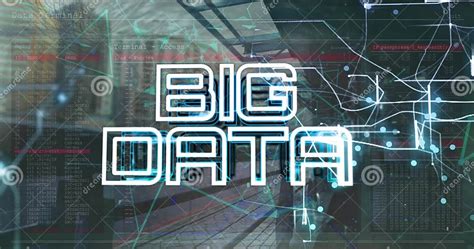 image of big data text over network and data processing over cityscape