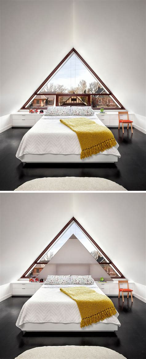 A Triangle Shaped Window Follows The Lines Of The Roof On This House A Triangle Shaped Window Follows The Lines Of The Roof On This House