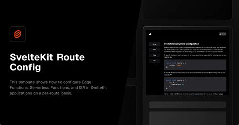 Sveltekit Route Config