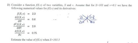 Solved D Consider A Function F S V Of Two Variables S And Chegg