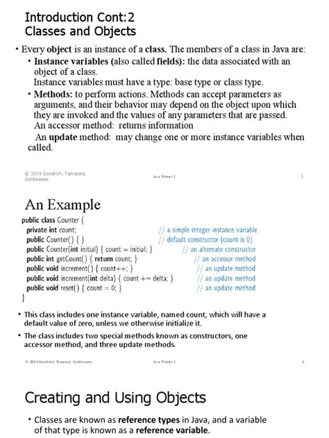 Introduction To Java 3 Classes And Objects Download Free Pdf Method