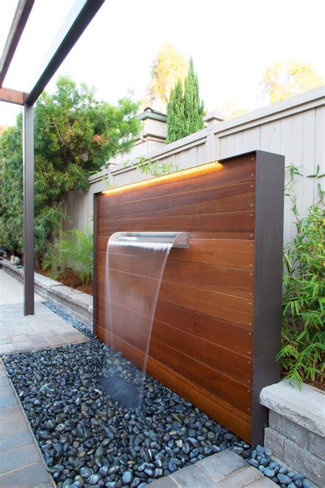 Contemporary Entry Courtyard Design Backyard Water Wall Design