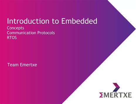 Intro To Embedded Os Rtos And Communication Protocols Ppt