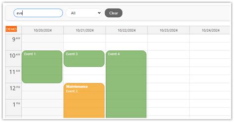 Event Filtering Event Calendar Daypilot Documentation Scheduling Components For Javascript