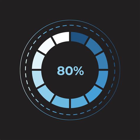 Circular Gradient Loading Circle Icon With Percentage Indicator 42877509 Vector Art At Vecteezy