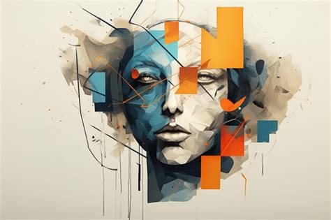 An Abstract Representation Featuring Fragmented Shapes Reflecting The Fragmented Yet