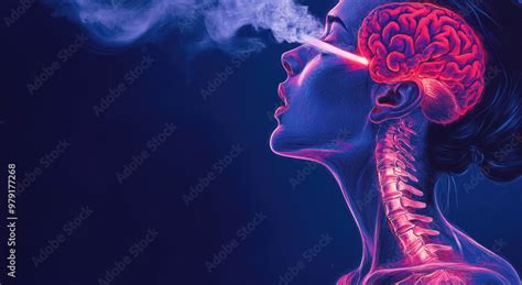 An Illustration Of The Human Neck And Head With Smoke Coming Out