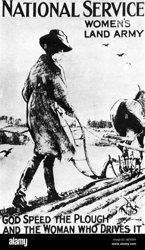 First World War War Poster National Service Womans Land Army Stock