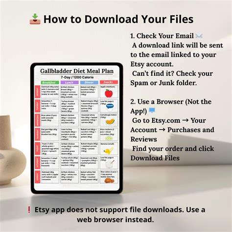 Gallbladder Diet Meal Plan 7 Day 1200 Calorie Low Fat Meal Plan Gallbladder Friendly Printable