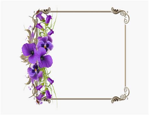 Violet Flower Border Clip Art Purple Flower Wallpaper Border