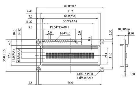 character lcd module 1601 oled display spi serial port 16pin