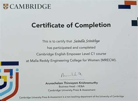 Srinithya Sridhar On Linkedin Cambridge