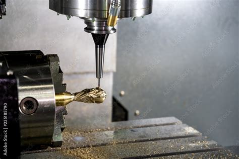 The Axis CNC Milling Machine Or Machining Center Attach The Rotation Axis Cutting The Sample