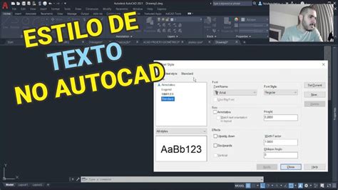 criar e configurar estilos de texto no autocad youtube