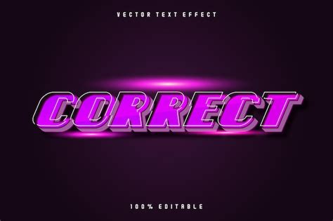 Premium Vector Realistic Correct Text Effect