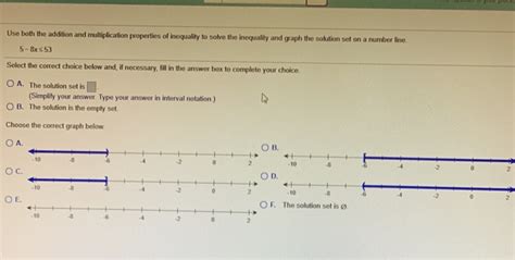 Solved Express The Solution Set Of The Inequality In