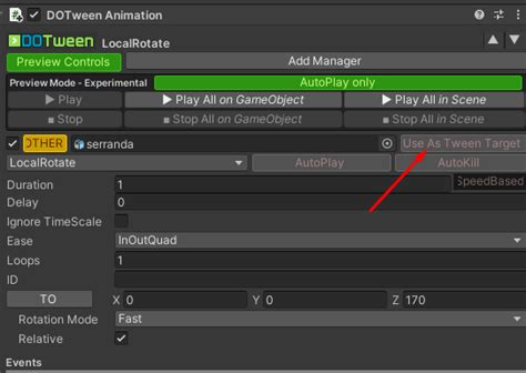 Dotween Animation Component Doplay Dopause Not Working When Other Gameobject Set As Target