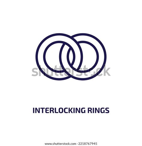 Interlocking Rings Icon General Collection Thin Stock Vector Royalty Free 2218767945