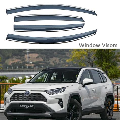 Toyota Rav4 2020 2021 용 창 바이저 차양 쉼터 벤트 쉐이드 태양 비 디플렉터 가드 자동차 액세서리 4 개대어닝 And 셰터 Aliexpress