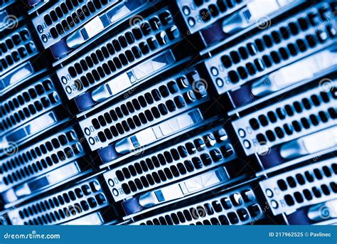 Array Of Data Storage Hard Drives In Internet Data Center Stock Image Image Of Communication