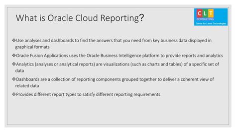 Oracle Cloud Erp Report And Analytics What Are Cloud Erp Reporting Options What Is Otbi Pptx