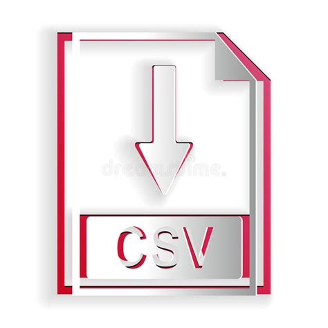 Paper Cut Csv File Document Icon Download Csv Button Icon Isolated On