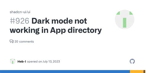 Dark Mode Not Working In App Directory · Issue 926 · Shadcn Uiui · Github
