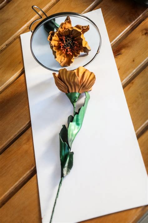 Leather Flowers In Any Colors Single One Or Full Bouquet Etsy