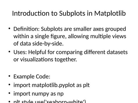 Subplotsinmatplotlibpresentation 1pptx