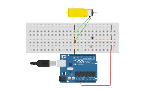circuit design encender y apagar motor pulsador tinkercad
