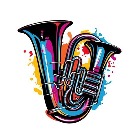 Premium Ai Image Illustration Of A Musical Instrument With A Colorful Splash Effect Generative Ai