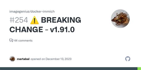 BREAKING CHANGE V Issue Imagegenius Docker Immich GitHub