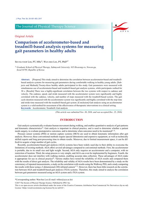 Pdf Comparison Of Accelerometer Based And Treadmill Based Analysis