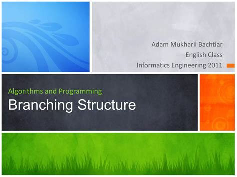 Algorithm And Programming Branching Structure Ppt