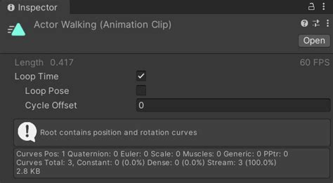 c how to set animations looptime to false from script unity 2020