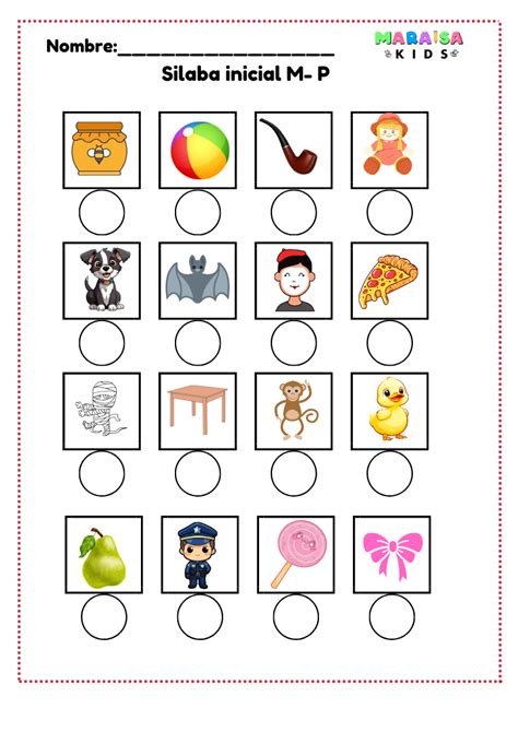 Consonante M P Actividades De Lectura Preescolar Reconocimiento De