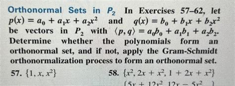 Solved Orthogonal And Orthonormal Sets In Exercises 1−12