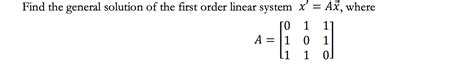 Solved Find The General Solution Of The First Order Linear Chegg