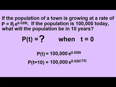 Exponential Functions Word Problems Population Exponential Growth And