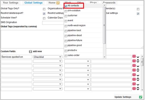 how to set up a custom field as a checklist option support