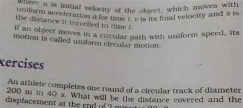 where u is initial velocity of the object which moves with uniform accel