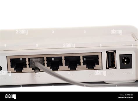 Router Network Hub With Cable Connecting Isolated Stock Photo Alamy