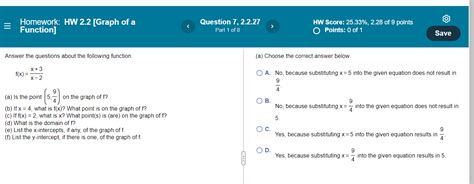 Solved Homework Hw 2 2 [graph Of A Function] Question 7