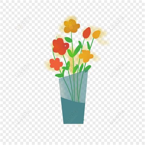 화분에 심은 꽃 Png 일러스트 무료 다운로드 Lovepik