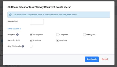 reschedule task lists and tasks with shift dates freedcamp blog